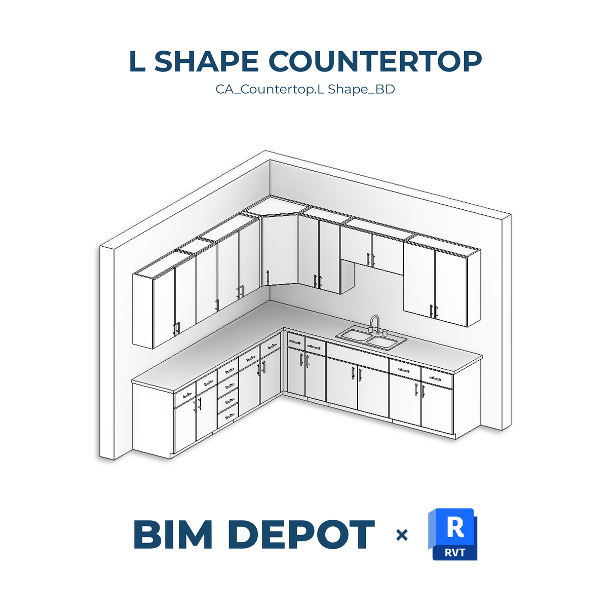 L-Shape Countertop - Revit Casework Family – BIM Depot