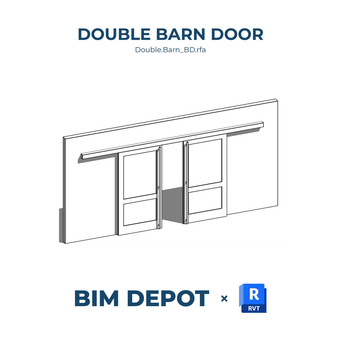 Double Barn Door - Revit Door Family – BIM Depot
