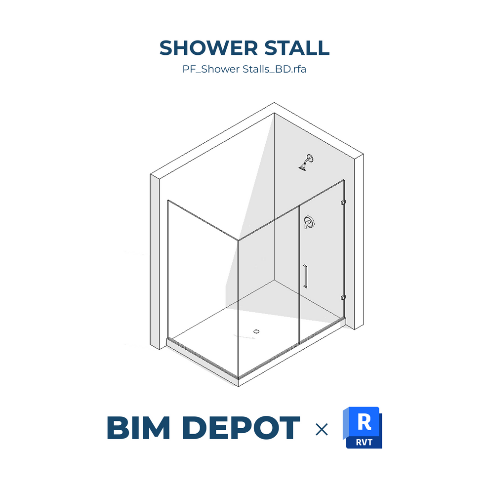 Shower Stall - Revit Plumbing Fixture Family – BIM Depot