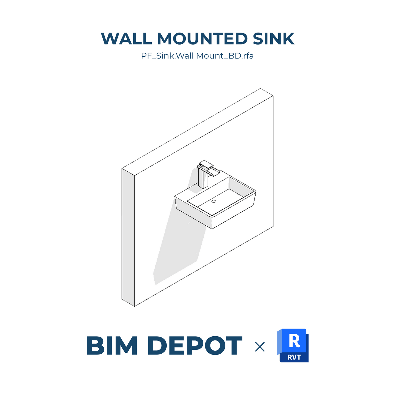 Wall Mounted Bathroom Sink - Revit Plumbing Fixture Family – BIM Depot